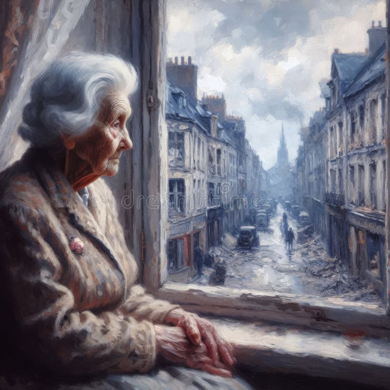 Soft Brushstroke Portrait of War Reflection Stock Illustration ...