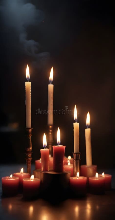 Soft Candlelight Glow in a Dark Room Stock Image - Image of hope ...