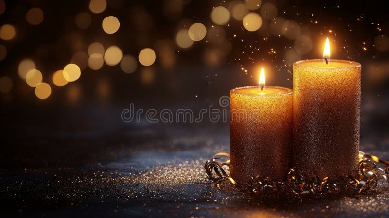 Soft Candlelight Illuminates Shimmering Table Decor during Evening ...