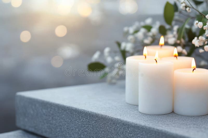 Soft Candlelight Illuminates Tranquil Steps in an Elegant Setting Stock ...