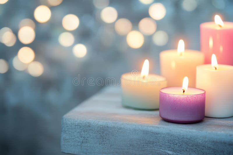 Soft Candlelight Illuminates Tranquil Steps in an Elegant Setting Stock ...