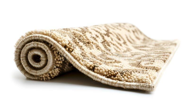 Soft Carpet with Beautiful Pattern Isolated on White Stock Photo ...