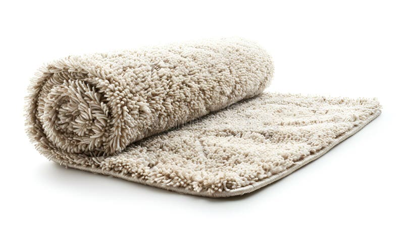 Soft Carpet with Beautiful Pattern Isolated on White Stock Photo ...