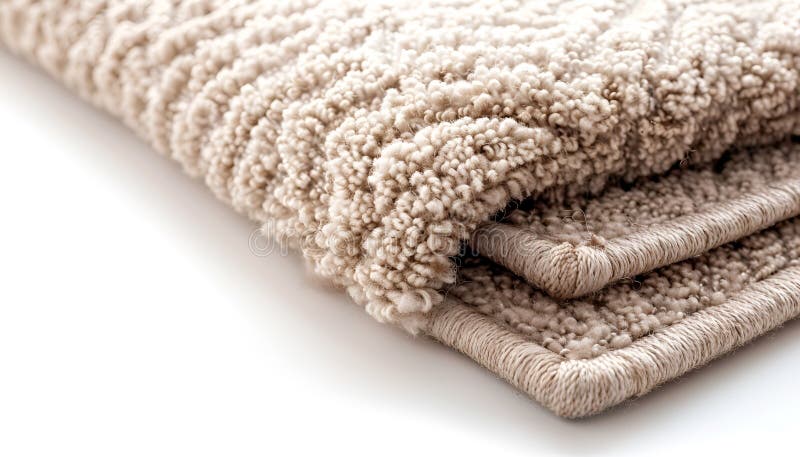 Soft Carpet with Beautiful Pattern Isolated on White Stock Photo ...