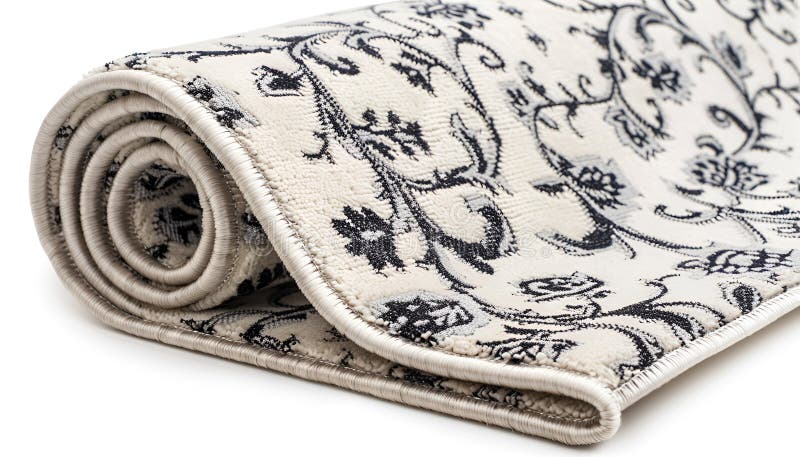 Soft Carpet with Beautiful Pattern Isolated on White Stock Photo ...