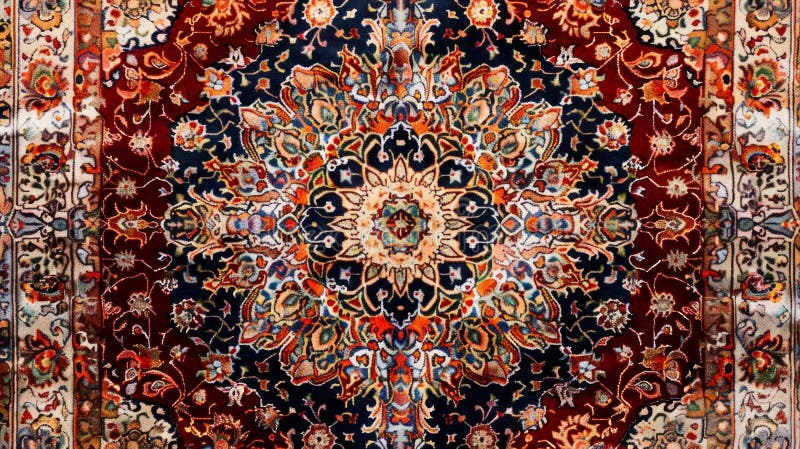 Soft Carpet with Beautiful Pattern, Top View Stock Photo - Image of ...