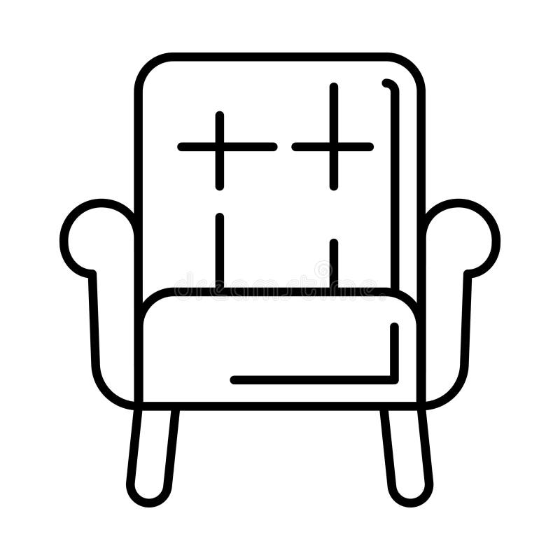 Soft Chair Icon. Home Decor Element Thin Line Illustration Stock ...
