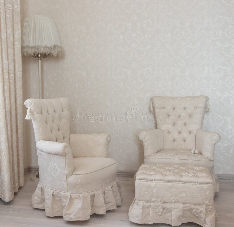 Soft Chairs are in the Corner of the Room Stock Photo - Image of ...