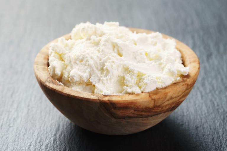 Soft Cheese Like Ricotta in Bowl Stock Image - Image of cheese ...