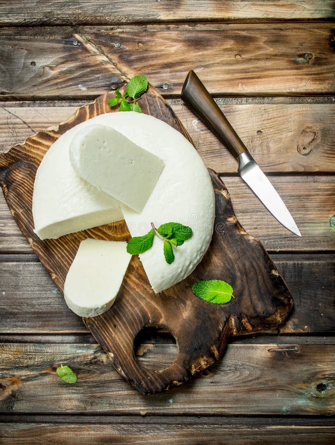 Soft Cheese with Mint Leaves Stock Photo - Image of mint, fresh: 141881160