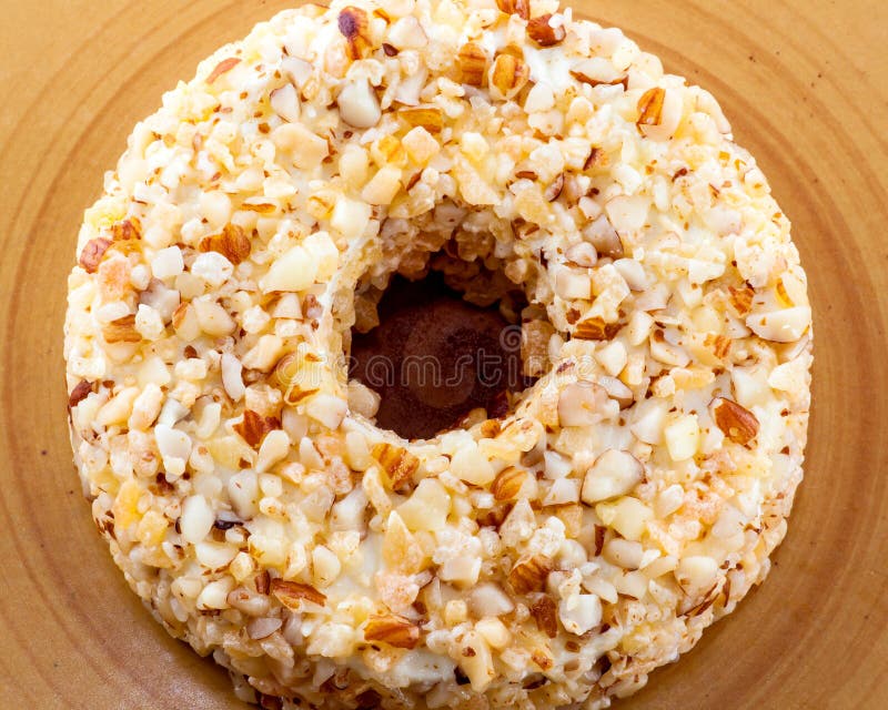 Soft White Cheese Covered in Edible Flowers. Stock Photo - Image of ...