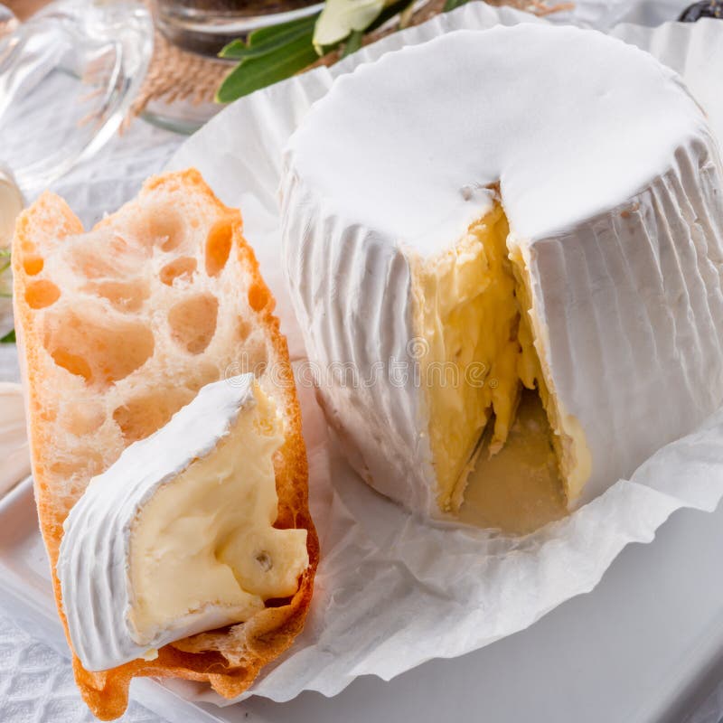 Soft Cheese with Spicy Olives Stock Image - Image of meal, delicatessen ...