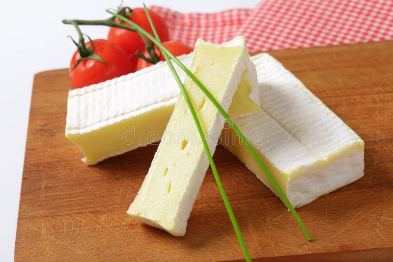 Soft Cheese with Thin White Rind Stock Image - Image of board, dairy ...