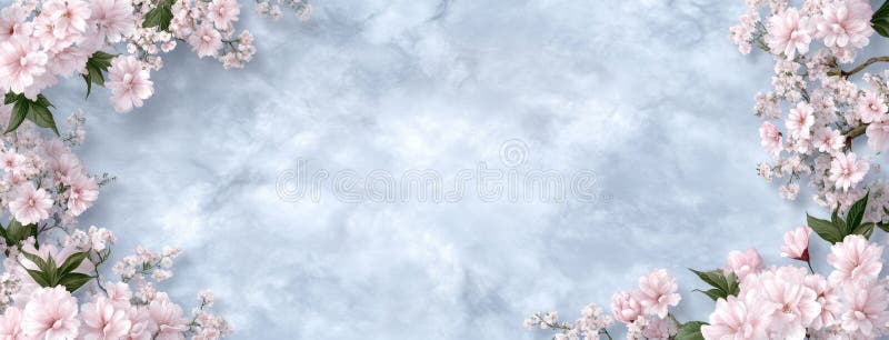 Soft Cherry Blossoms in Light Pink Bloom Against a Calming Sky Blue ...