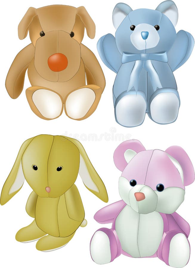 Soft children toys stock vector. Illustration of baby - 12836034