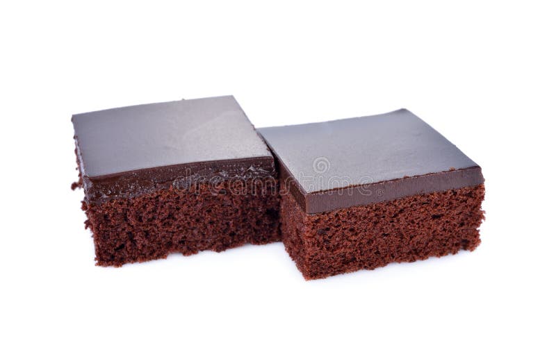 Soft Chocolate Cake on White Background Stock Image - Image of ...