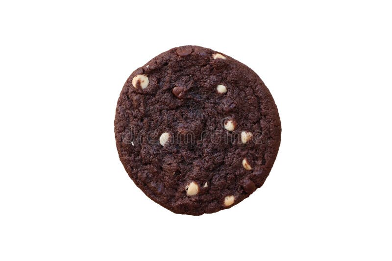 Soft Chocolate Cookie with Chocolate Chips. Isolated on White ...
