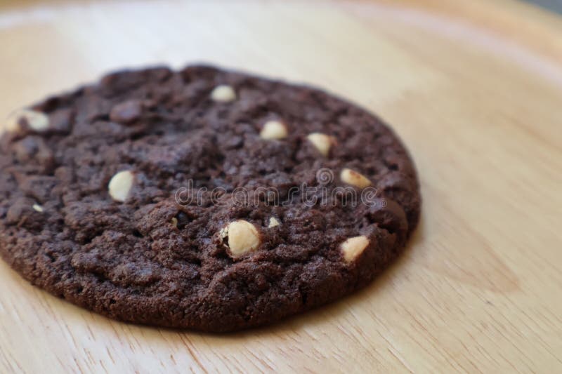Soft Chocolate Cookie with Chocolate Chips. Side View and Close Up ...