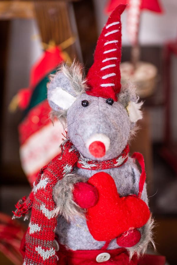 Soft Christmas Toy Mouse Symbol of the Year Stock Photo - Image of ...