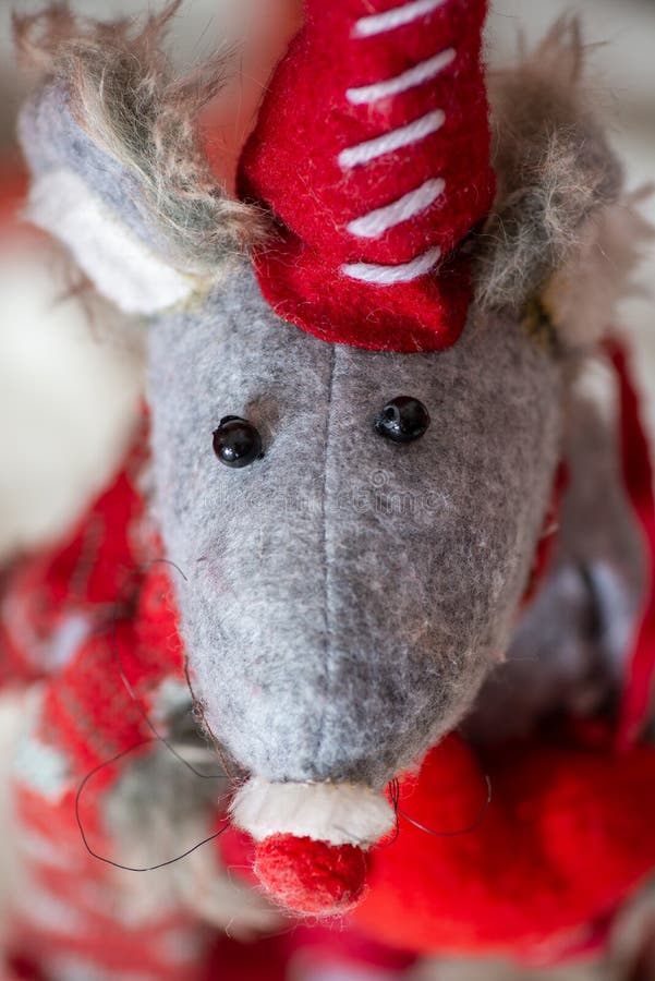 Soft Christmas Toy Mouse Symbol of the Year Stock Image - Image of ...