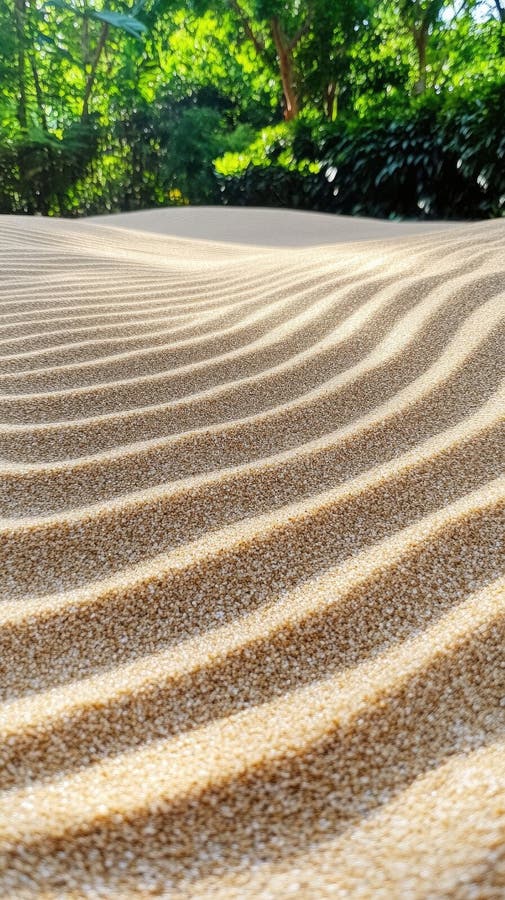Soft Circular Shapes and Flowing Lines on Sunlit Sand Evoke Tranquility ...