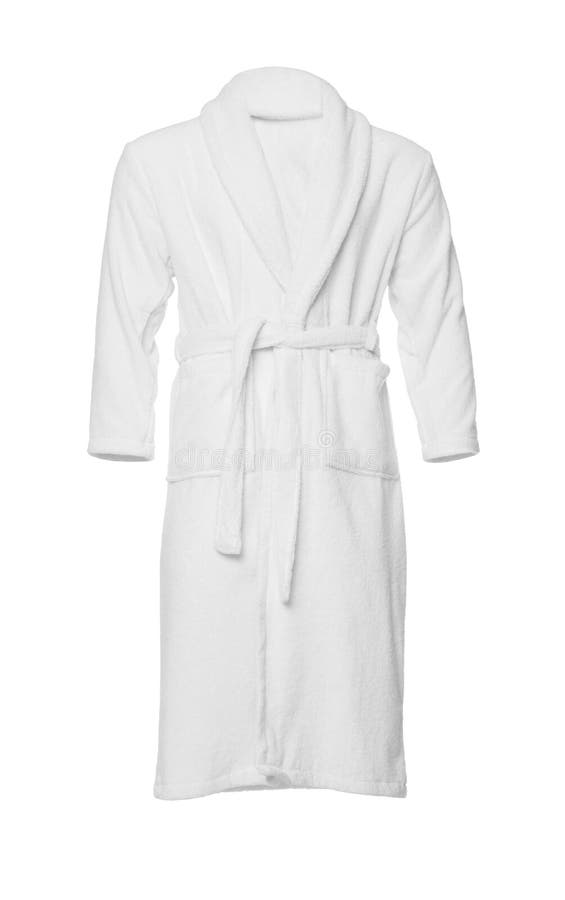 Soft Clean Terry Bathrobe Isolated on White Stock Photo - Image of ...