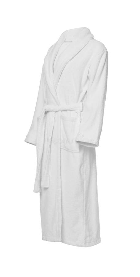 Soft Clean Terry Bathrobe Isolated on White Stock Photo - Image of ...