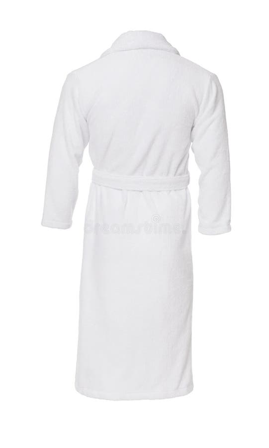 Soft Clean Terry Bathrobe Isolated on White, Back View Stock Photo ...