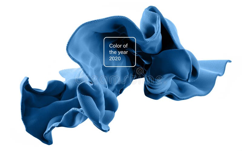 Soft Cloth Drapery Classic Blue Material on Flat Background 3d ...