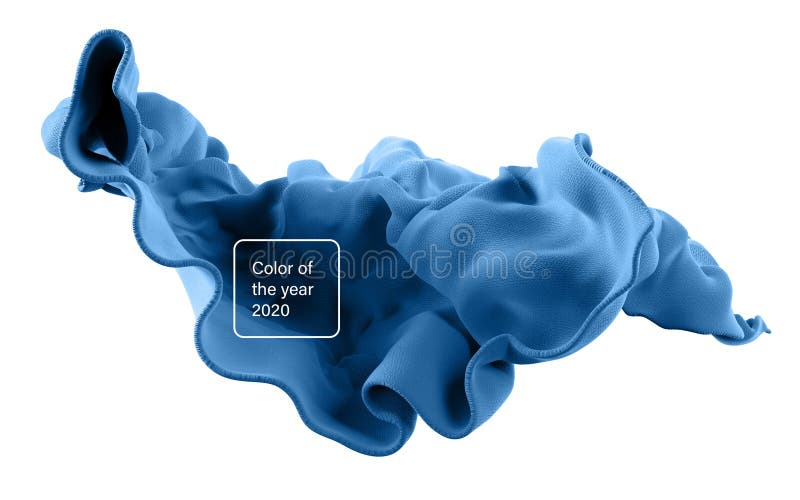 Soft Cloth Drapery Classic Blue Material on Flat Background 3d ...