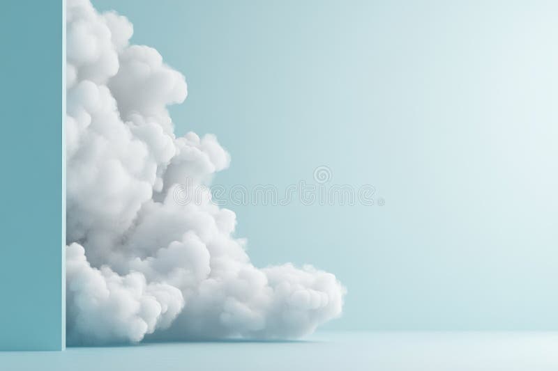 Soft Cloud-like Powder-blue Gradient Presents a Serene Backdrop with a Misty Blurred Effect ...
