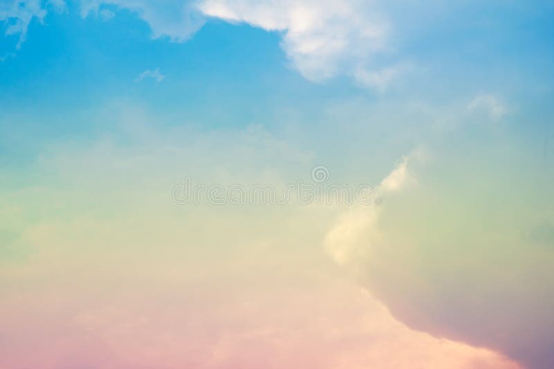 Soft Cloud and Sky with Pastel Gradient Color Stock Image - Image of ...