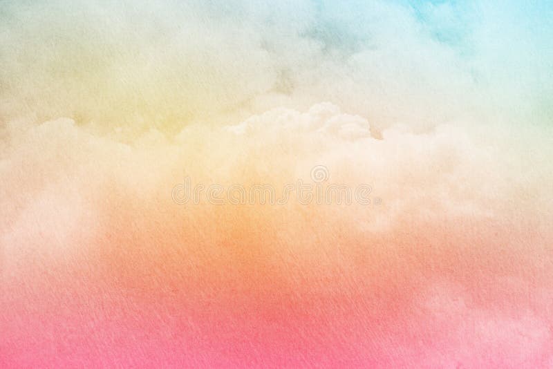 Soft Cloud and Sky with Pastel Gradient Color and Grunge Texture Stock ...