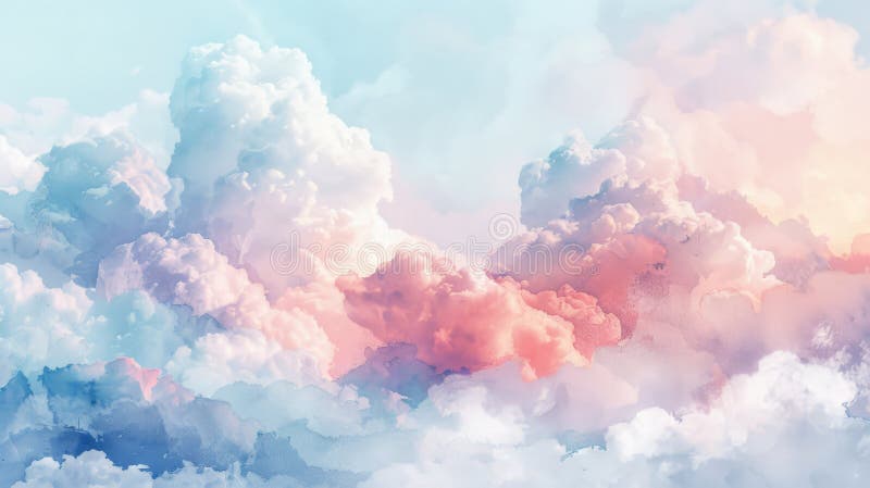Soft Cloud Textures with a Delicate Blend of Pastel Colors. Suitable ...