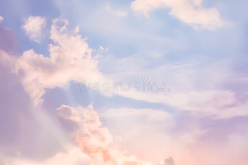 Soft Clouds on the Sky, Pastel Color Stock Image - Image of light ...