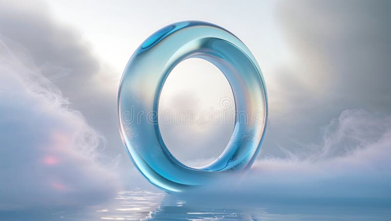 Soft Clouds Surround a Floating Translucent Ring, Casting a Calming ...