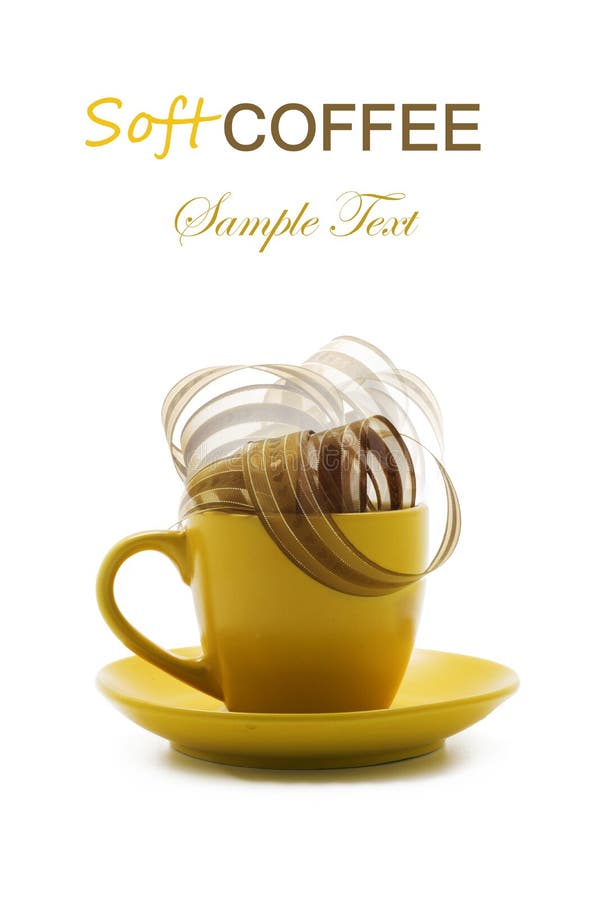 Soft Coffee in Yellow Cup. Conceptual Serie. Isolated Stock Photo ...