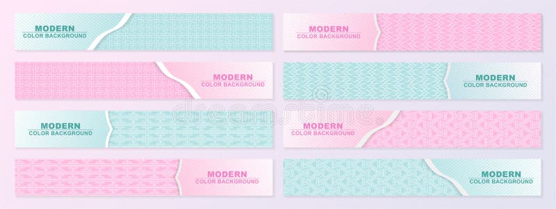 Soft Color Abstract Banner Design Web Template Set Stock Vector ...