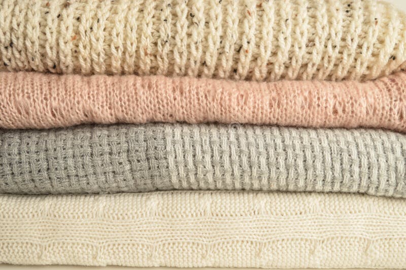 Soft Colored Woolen Fabric Close Up Stock Image - Image of macro ...