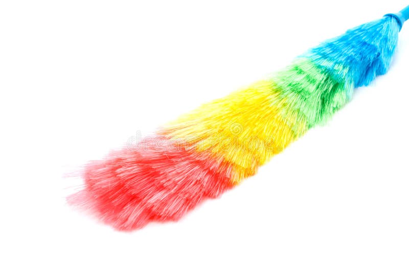 Soft Colorful Duster with Plastic Handle Stock Image - Image of brush ...