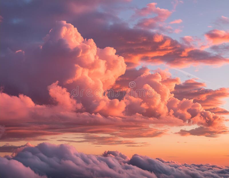 Soft and Colorful Sunset Sky Stock Illustration - Illustration of ...