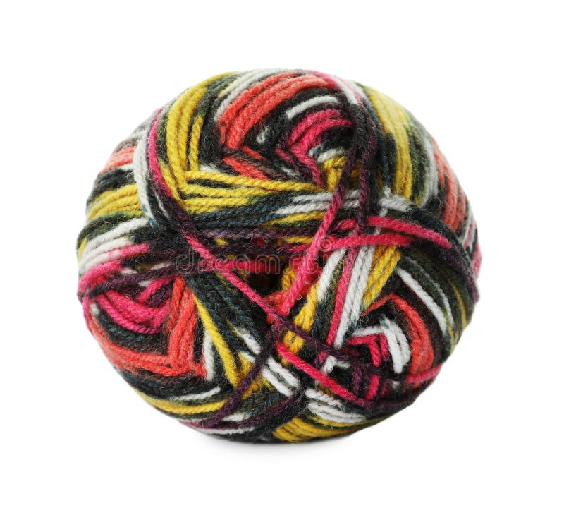 Soft Colorful Woolen Yarn Isolated on White Stock Image - Image of loop ...