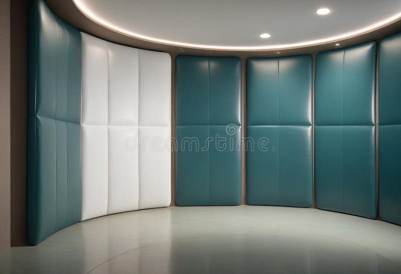 Soft Convex Wall Panels, in White Leather Stock Illustration ...