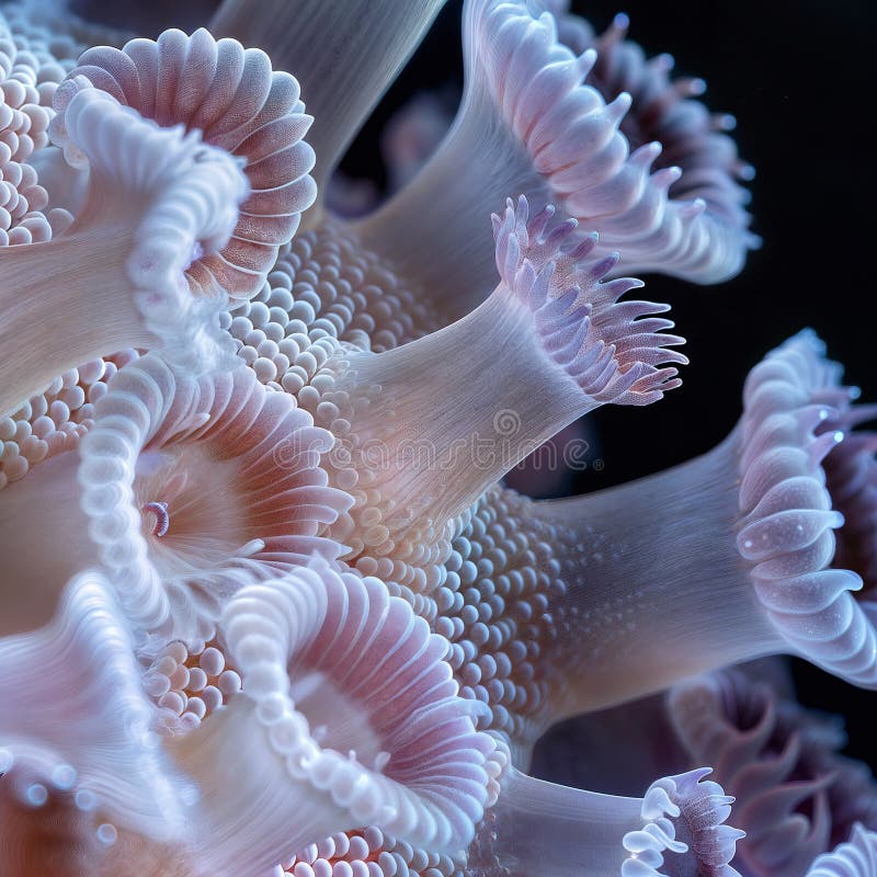 Soft Coral Polyps Extend, Displaying Intricate Detail and Delicate ...