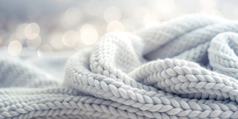 Soft, Cozy Knitted Texture with a Festive Blurred Background ...