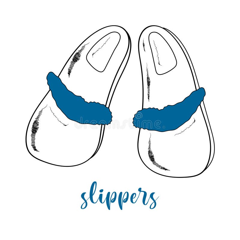 Soft Cozy Slippers for Indoor Wearing. Vector Illustration Stock Vector ...