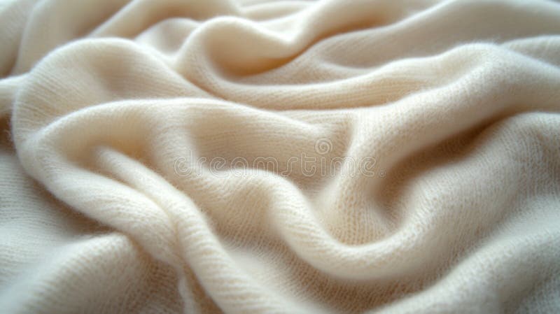 Soft Cream Colored Knitted Fabric Texture Background Stock Illustration ...