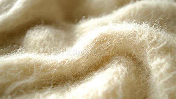 Soft Cream-Colored Mohair Texture Close-Up Stock Illustration ...