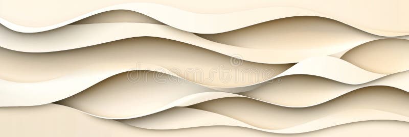 Soft Cream and Muted Beige Abstract Wave Pattern Background, Layered ...