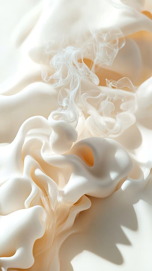 Soft Creamy Abstract Waves with Intricate Smoke Patterns and Shades of ...
